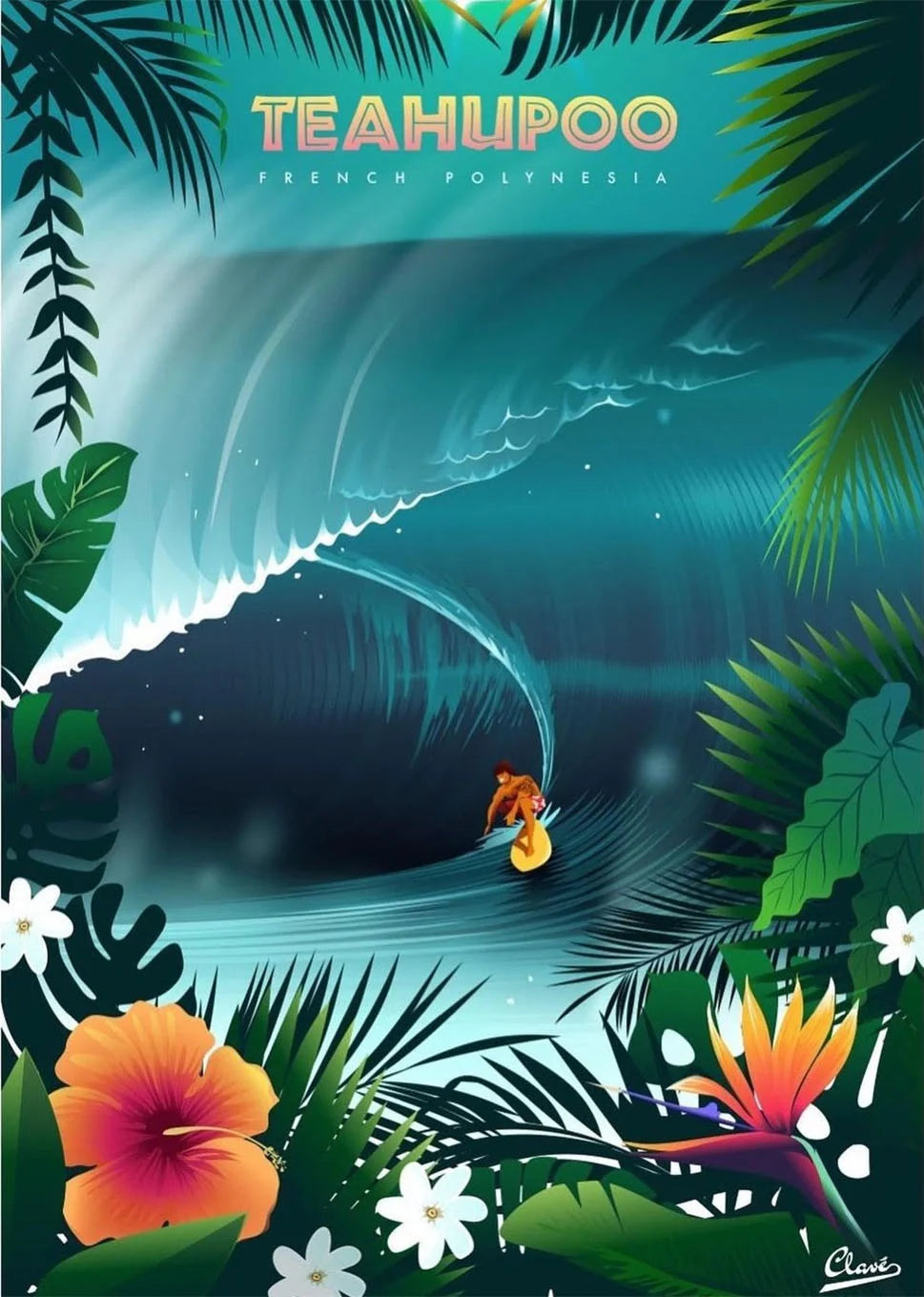 Teahupoo French Polynesia – Clavé Illustration